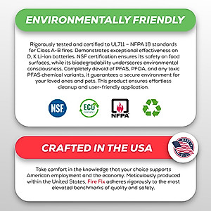 Fire Fix Fire Extinguisher for Home 1-Pack | Made in USA | Emergency Fire Spray Foam for Apartment, Boat, Camping, Car, House, Kitchen & Vehicle | Safety & Survival | Compact, Small, Safe & Easy Use