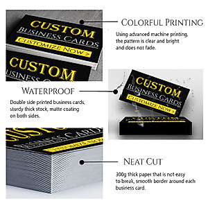 Custom Business Cards Personalized Business Cards for Small Business 300gsm Matte Paper Front & Back Sides Printed 3.5" x 2" - Custom Business Cards