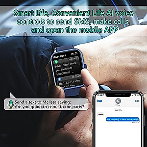 Smart Watch (Answer/Make Call), 1.8" Smartwatch Fitness Tracker for Android and iOS Phones with Heart Rate Sleep Tracking, Multi Sport Modes, Blood Oxygen, Ai Voice Control,Fitness Watch for Women Men