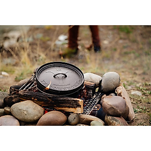 Lodge Yellowstone - 12" Deep Camp Dutch Oven, Power Y Lid, Black