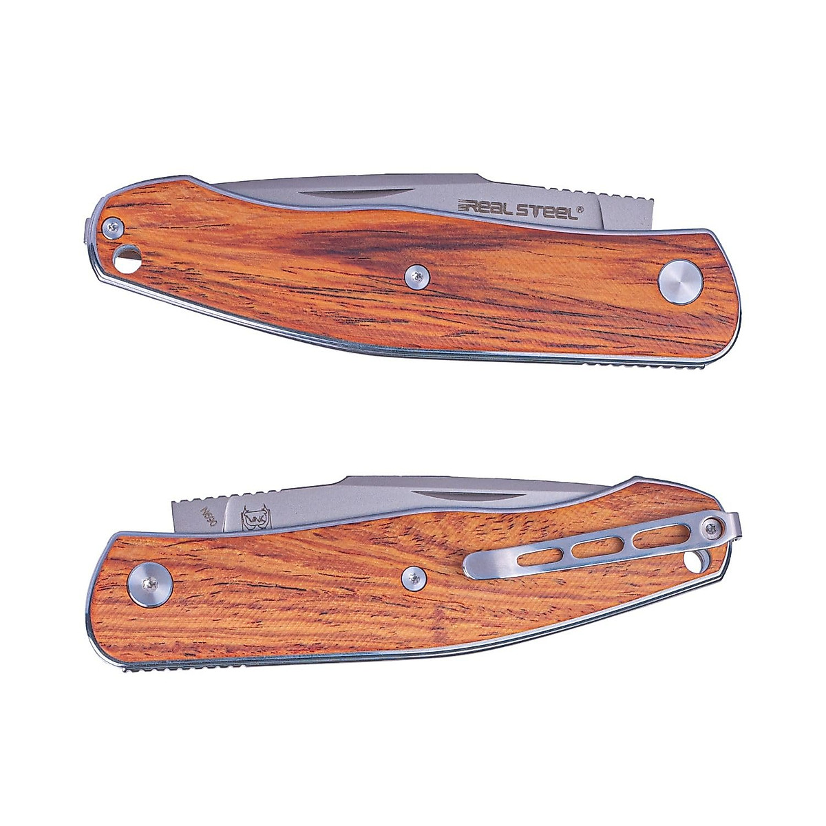 Real Steel Knives Serenity Slipjoint Folding Knife 3.375" N690 Satin Drop Point Blade, Rosewood Handle