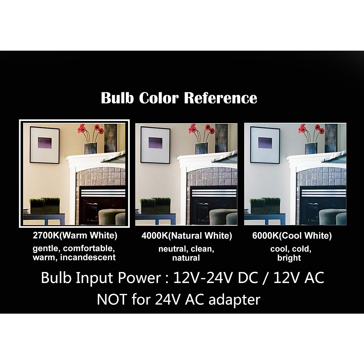 OPALRAY C7 12V-24V DC 1W LED Mini Candle Bulb, 12 Volts Low Voltage Input, RV Lighting Cabin Light, Warm White 2700K, 150LM 15W Incandescent Equivalent, for 12Volt Power, Mini Torpedo Shape, 4-Pack