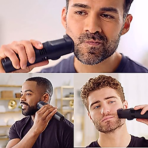 Bell+Howell Vacutrim Professional Vacuum Hair Trimmer with Powerful Suction Rechargeable Shaver for Mens Beard Mustache Sideburn Ultra Sharp Stainless Blade Cordless Hair Clipper As Seen On TV