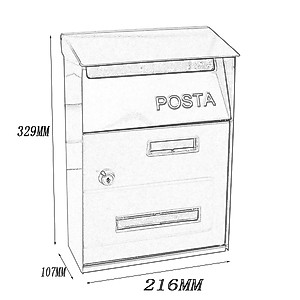 Mailboxes for Outside Mailbox Wall Mount Post Box European Villa Home Wall-Mounted Mailbox Outdoor Garden Simple Creative Simple Creative Waterproof Newspaper Box (Color : Silver)