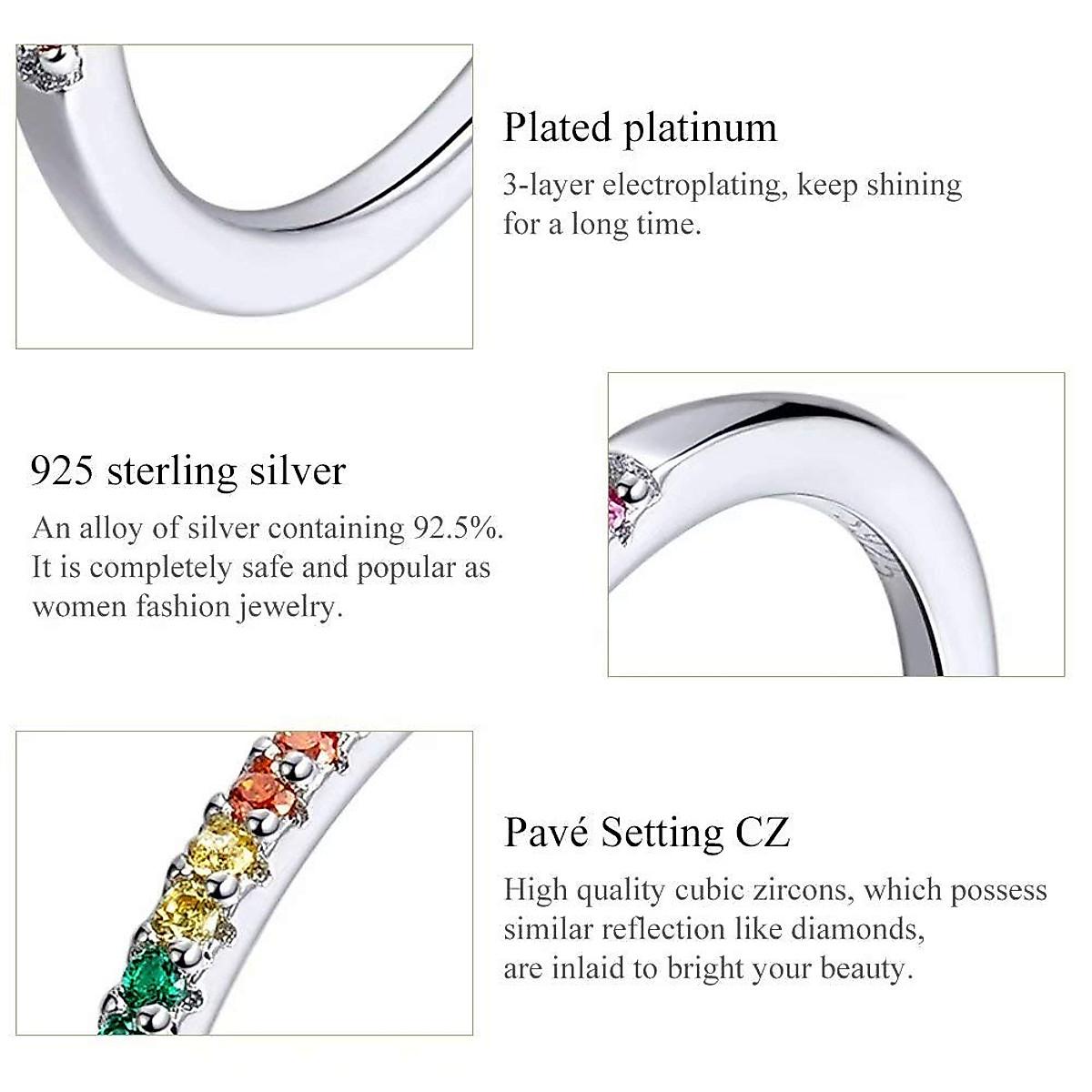 Qings Sterling Silver Ring Small Exquisite Ring As Surprise Gifts for All Ladies and Friends