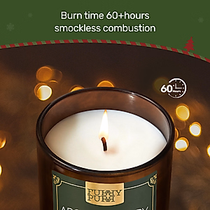 Furry Purr Candles for Home Scented, Pet Odor Eliminator Candle, Lavender Cedar, Cat & Dog Xmas Gifts, Aromatherapy Jar Candle for Women Yoga, Non-Toxic Soy Wax & Catnip Essential Oil, 7 Oz