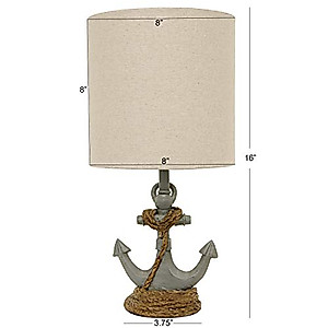 Decor Therapy Saylor Anchor Accent Lamp, Antique Iced Blue