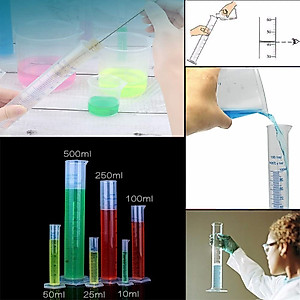 250ml Plastic Graduated Cylinker, Measuring Cylinder Graduated Cylinders Lab Supplies Laboratory Tools