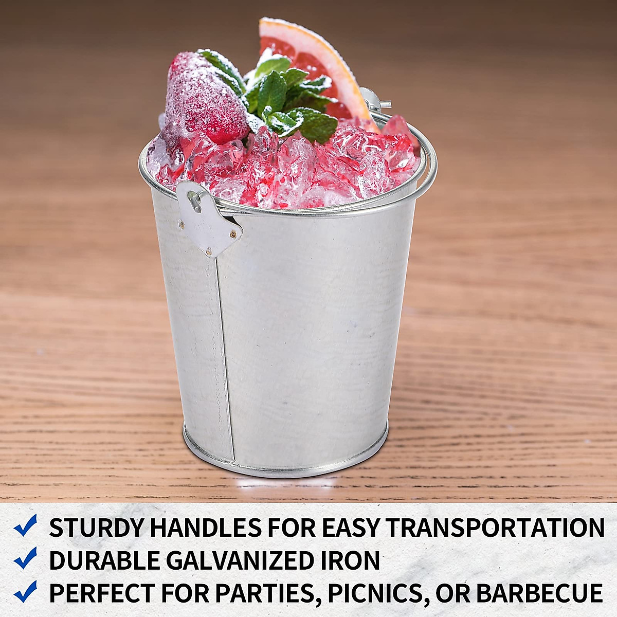 Didaey Mini Metal Buckets with Handles Galvanized Buckets 3.15 Inch Mini Container Pails for Metal Tin Plant Holder Pail for Wedding Decoration Party Favor(Silver,28 Pcs)