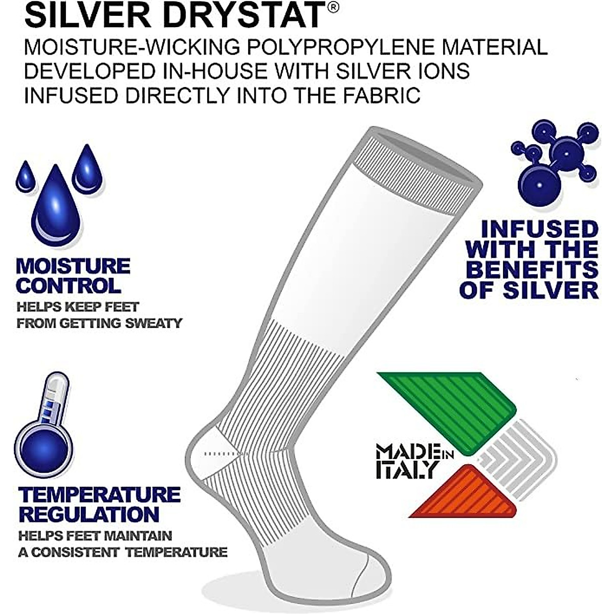 Vitalsox Sports Outdoor Compression Pair Equilibrium Socks, Black, Large US