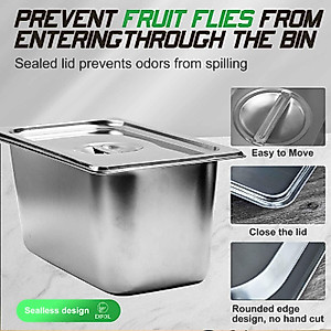 Exfoil Kitchen Compost Bin with lid, As Indoor Compost Bin with Stainless Steel Insert, Countertop Compost Bin- 1.6 Gal Smell Proof,Indoor Large Compost Bin Kitchen