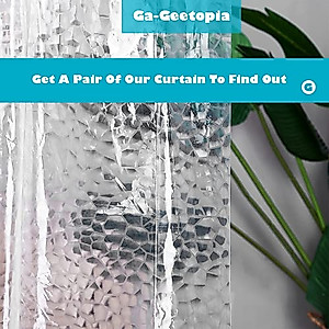 Ga-Geetopia Thin 3D EVA Shower Curtain Liner Water Cube, 72x72 Premium Light Weight Clear Plastic Bathroom Shower Curtain with Rustproof Metal Grommets 3 Magnets for Shower Stall, Bathtubs(No Hooks)