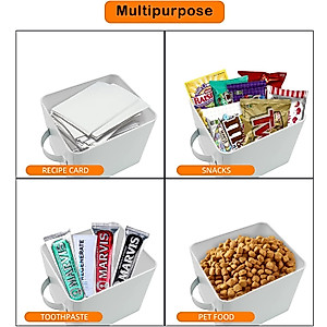 LF LIKEFAIR Kitchen Canisters for Countertop Set of 2 with Customizable Chalkboard Labels & Marker Pen - Iron Kitchen Canisters with Lids - Canisters Sets for the Kitchen - White Kitchen Canister Set