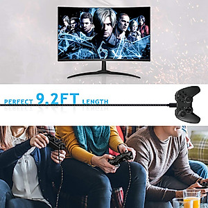 LEDLightsWorld 9.2ft USB Type-C Charging Cable, 5V 2A for PS5 Controller, Xbox Series X/S, Galaxy S9/S9 Plus/S8/S8 Plus, etc