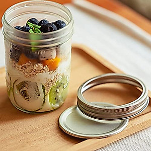 Freontus Wide Mouth Mason Jars 16 oz [6 Pack], Glass Mason Jars 16 oz with Metal Airtight Lids and Bands Canning Jars for Fermenting Pickling Freezing Preserving Meal Prep Jar Décor