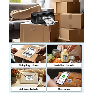 LabelCreate Shipping Label Printer, 4x6 Thermal Label Printer, Thermal Printer for Shipping Labels, USB Label Printer Compatible with Amazon Shopify Etsy Ebay FedEx USPS UPS (Black)