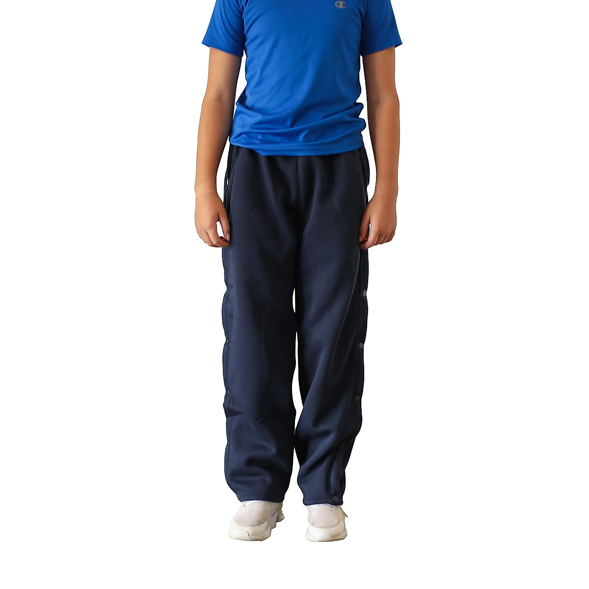 Funny Guy Mugs Retro Tearaway Sweatpants - Premium Breakaway Pants (Navy Blue, Youth Medium)