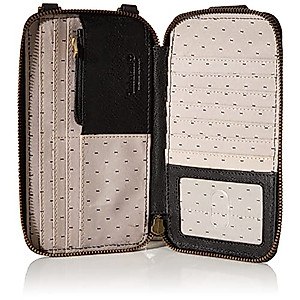 Timberland womens Wallet RFID Leather Crossbody Phone Bag, Black (Cav), One Size US