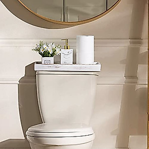 Hanobe Decorative Wooden ServingTray: Rustic Long Narrow Centerpiece Farmhouse Wood Candle Holder Trays with Cutout Handles Rectangular Coffee Table Tray for Living Room Kitchen Home Decor, White