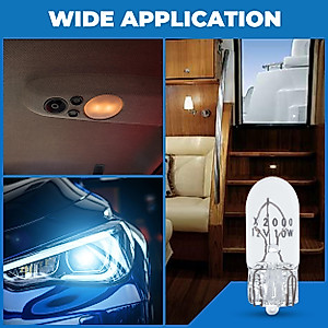 OHLECTRIC T3.25 Soft White Clear Pure Xenon Gas Bulbs with Wedge Base | 10W Dimmable Light Bulbs with100L & 2800K Color Temperature | (Pack of 10) OL-46160