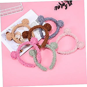 Ciieeo Bear Ears Headbands 6pcs Cute Bear Ears Headband Bear Ears Headbands Decorative Hair Hoops Bear Ears Headdress Headband Resin Hoops for Makeup Lovely Headdress