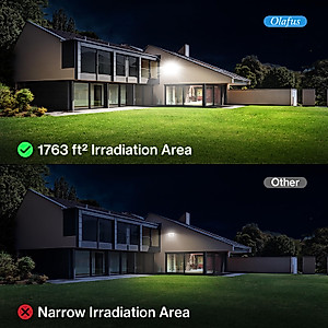 Olafus 2 Pack 100W LED Flood Light Outdoor, 9000lm LED Work Light with Plug, IP66 Waterproof Exterior Security Lights, 6500K Daylight White Outside Floodlights for Playground Yard Stadium Lawn