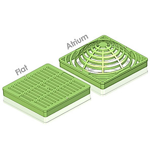 Premium USA Made 9" Inch Outdoor Square Atrium Catch Basin Drain Grate Cover - Basin Fits Storm Sewer & Drain Pipe/Fittings, Also Fits Triple Wall Pipe & Corrugated Landscape Pipe (Black)