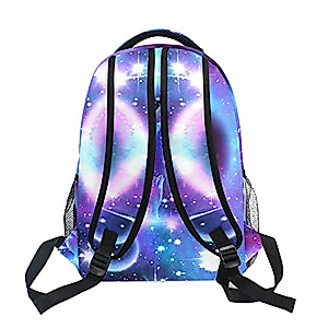 Kcldeci Custom Galaxy Wolf School Backpacks for Kids Boy Girls Customized Wolf Kids Backpacks Bookbags School Bags
