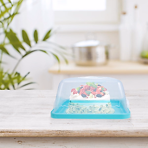 LIFKOME Cake Carrier with Lid and Handle, Clear Cake Container Locking Cake Come Box Pie Carrier Cake Serving Stand Holder Cake Keeper Platter Tray for Transport and Storage