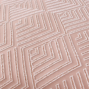 Duvetex Pink Tufted Queen Duvet Cover Set, Soft and Lightweight Shabby Chic Embroidery Duvet Covers for All Seasons, 3 Pieces Boho Bedding Set 90" x 92"(1 Duvet Cover with 2 Pillow Shams)