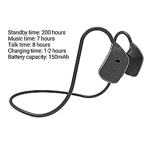 Bone Conduction Headphone Stereo Surround Not in-Ear Sport Earbuds Wireless Headset for Fitness Black B