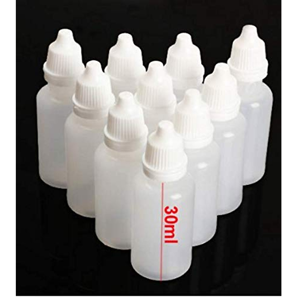 24 Pcs 30ml 1 oz Empty Squeezable Soft Plastic Dropper Bottle Eye Liquid Dropping Container with Screw On Cap for Essential Oil Sample Liquid Reagent Cosmetic Lab Drops