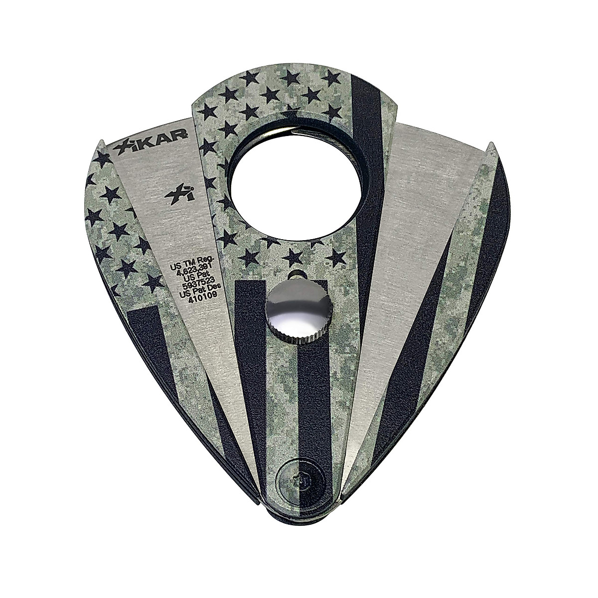 Xikar Xi2 Cigar Cutter Hero Series, Cuts Up to 60 Ring-Gauge Cigars, Spring-Loaded Double Guillotine Action, 440 Stainless Steel Blades with Rockwell C Rating of 57, Military