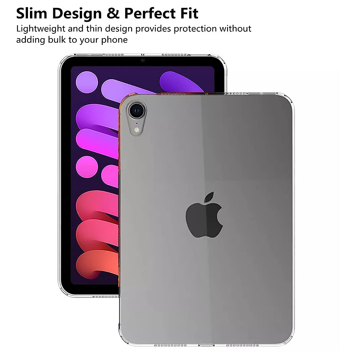 iCoverCase Compatible with iPad Mini 7/6 Clear Case, Transparent Soft TPU Flexible Case 8.3" for Mini 7th (2024) / Mini 6th (2021) Generation (Clear)