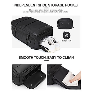 VGCUB Carry on Backpack,Large Travel Backpack for Women Men Airline Approved Gym Backpack Waterproof Business Laptop Daypack with Shoe Compartment, Black