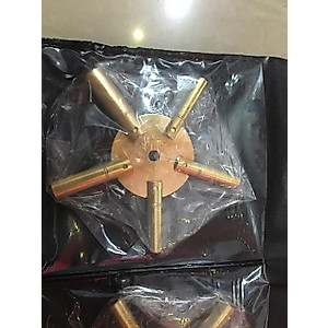 Universal 5 Prong Brass Clock Key for Winding Clocks, Odd and Even Numbers with Cover from Brass Blessing (5192)