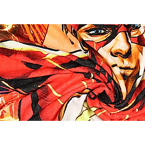 Northwest DC Comics The Flash Running Lightning Superhero Plush Throw Blanket 46' x 60'