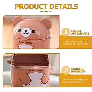 Zerodeko Desktop Trash Can Dorm Trash Can Office Trash Cans for Near Desk Mini Desk Trash Can Plastic Trash Can with Lid Tabletop Trash Can Desk Trash Can Mini Kawaii Trash Can Waste Basket