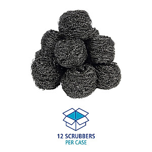 Boardwalk 84BWK SS 2-1/2 in. x 2-3/4 in. Stainless Steel Scrubber - Steel Gray (12/Carton)