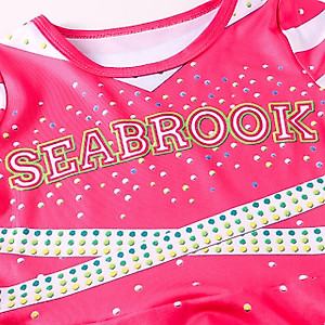 Hipoleter Zombies Girls Cheerleader Costumes Cheerleading Dress up Toddler for Party Movie Halloween Kids Outfits Cosplay, Rose, 9-10 Years