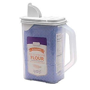 2 Pack Food Storage Container 4 Quart Flour Sugar Bag In Keeper and Dispenser with Handle