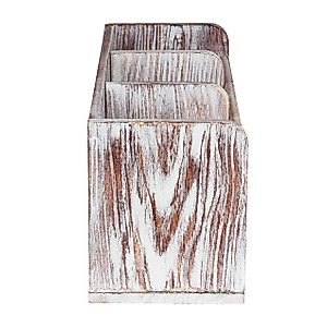 Mind Reader Vertical Flatware Holder, Painted Wood, Brown Utensil Organizer, One Size