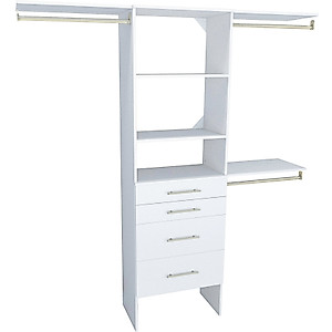 ClosetMaid 1937140 SuiteSymphony Modern 25-Inch Closet Organizer with Shelves and 4-Drawers, Pure White