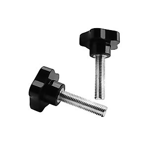Othmro Black 12mm(M12) x 50mm Thread Replacement Star Hand Knob Tightening Screws 2Pcs