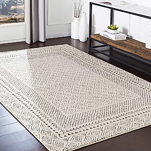 Livabliss Melodie Boho Farmhouse Area Rug,3'11" x 5'7",Beige