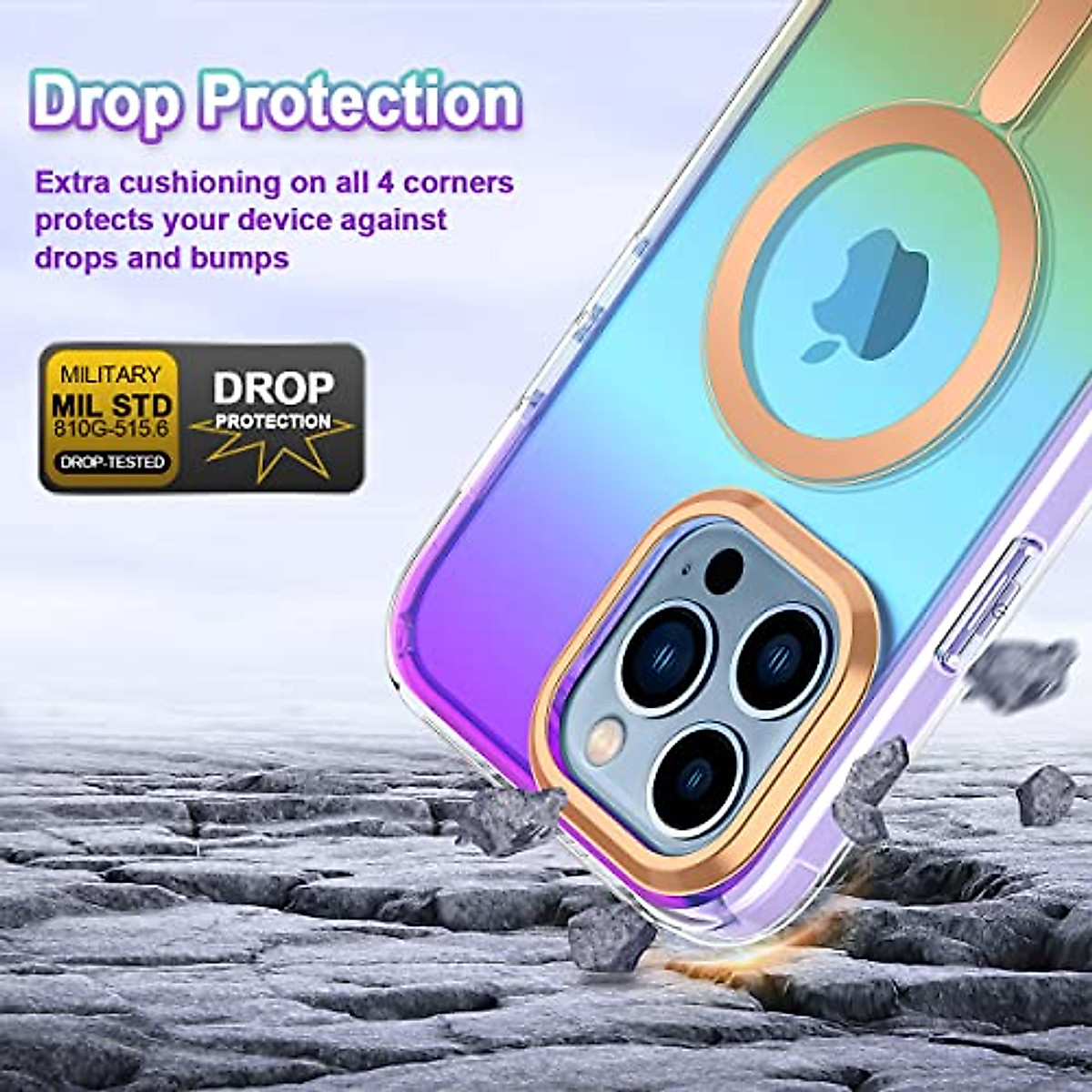 Rancase for iPhone 13 Pro Max Case Compatible with MagSafe,Built with Screen Protector Full Body Shockproof Stronger Magnetic Attraction Women Girls Cover for Apple iPhone 13 Pro Max,Purple