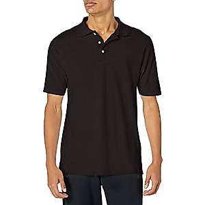 Hanes mens Short Sleeve X-temp Performance Polo fashion t shirts, Black, X-Large US