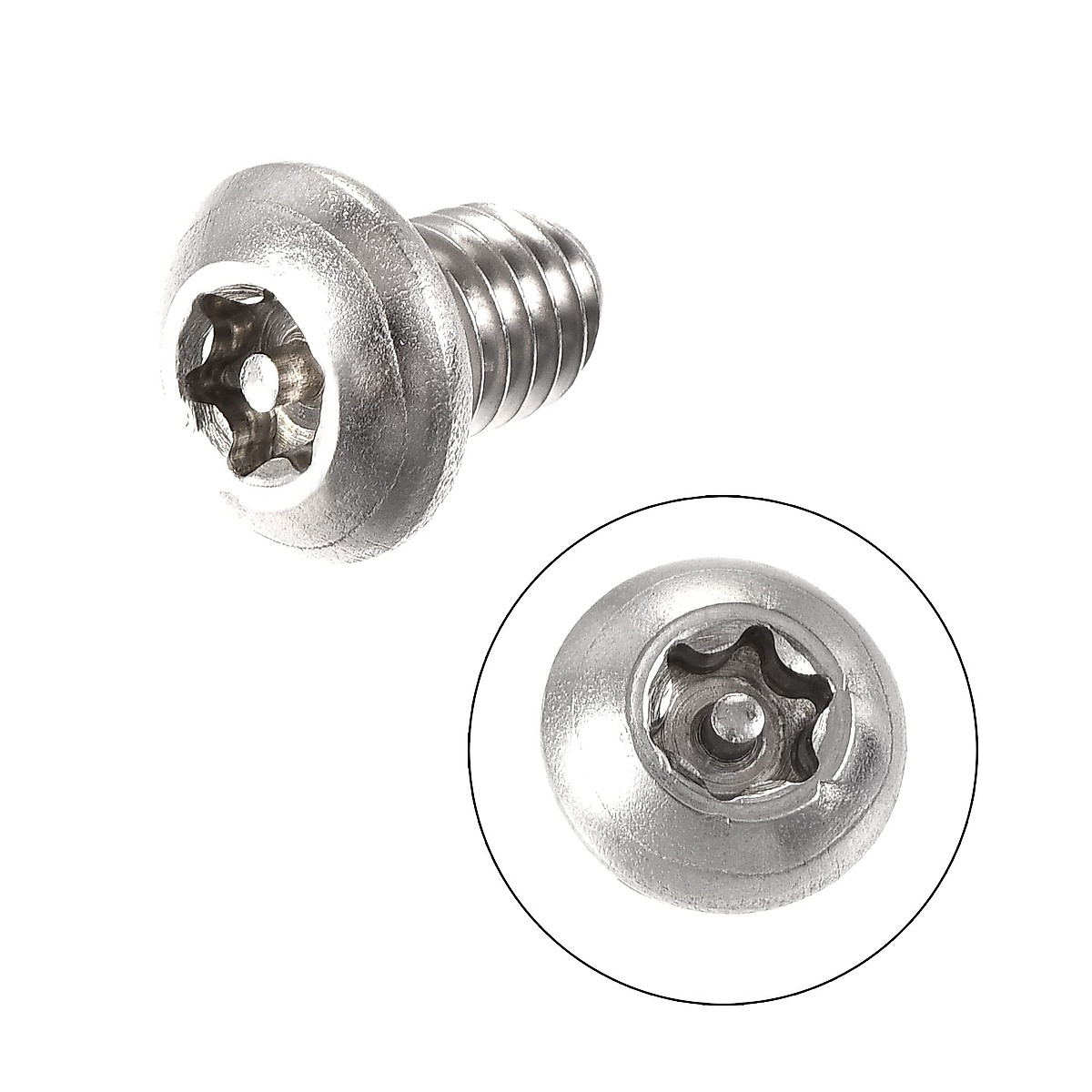 uxcell M8x10mm Torx Security Machine Screw, 20pcs Pan Head Screws Inside Column, with T40 L-Type Wrench, 304 Stainless Steel Fasteners Bolts