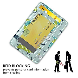 Linomo Thin leather Card Holder and Money Clip Cute Dachshunds Dog Wallet RFID Blocking for Men & Women