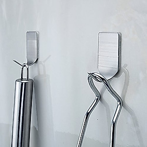 Fotosnow Adhesive Hooks, Waterproof Stainless Steel Hat Hooks for Wall Self Adhesive Wall Hooks Hanger Sticker for Hanging Robe Towel Keys Hats Bags Bathroom, Kitchen, Garage-12 Packs (Small)